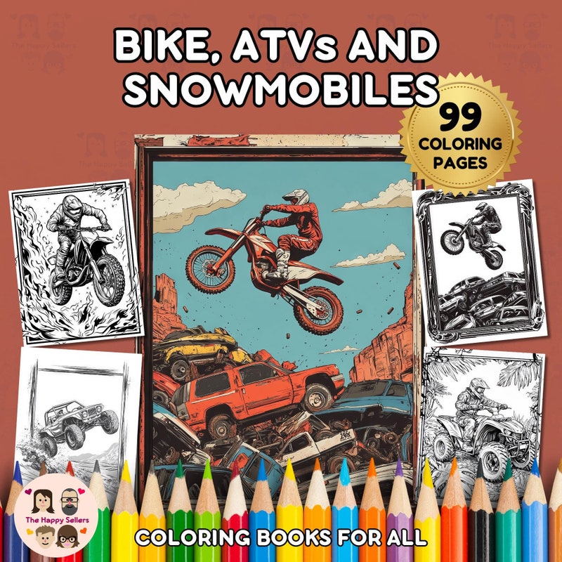 Atv Coloring Pages - Etsy