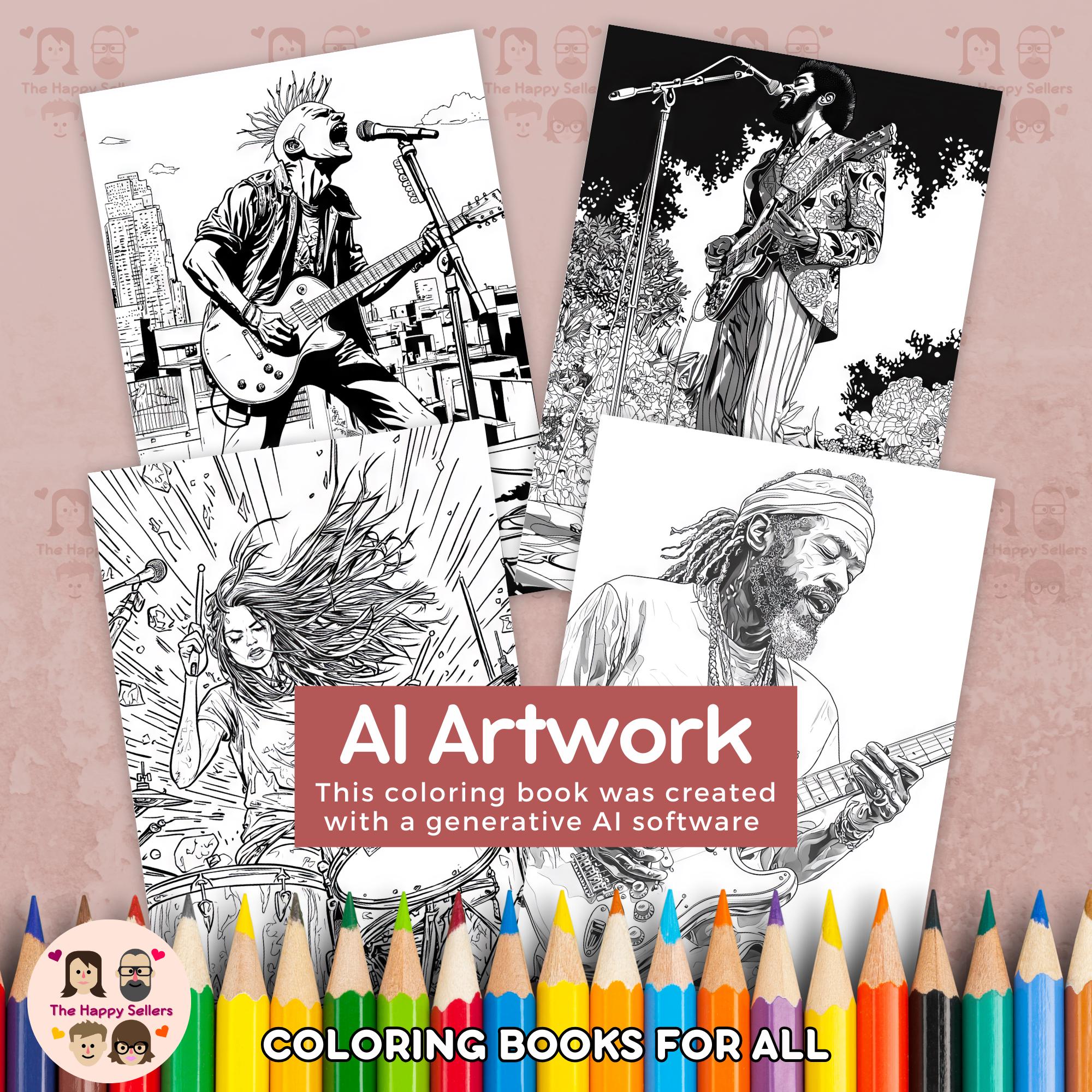 Musicians Coloring Book INSTANT DOWNLOAD 99 Coloring Pages 2 ...