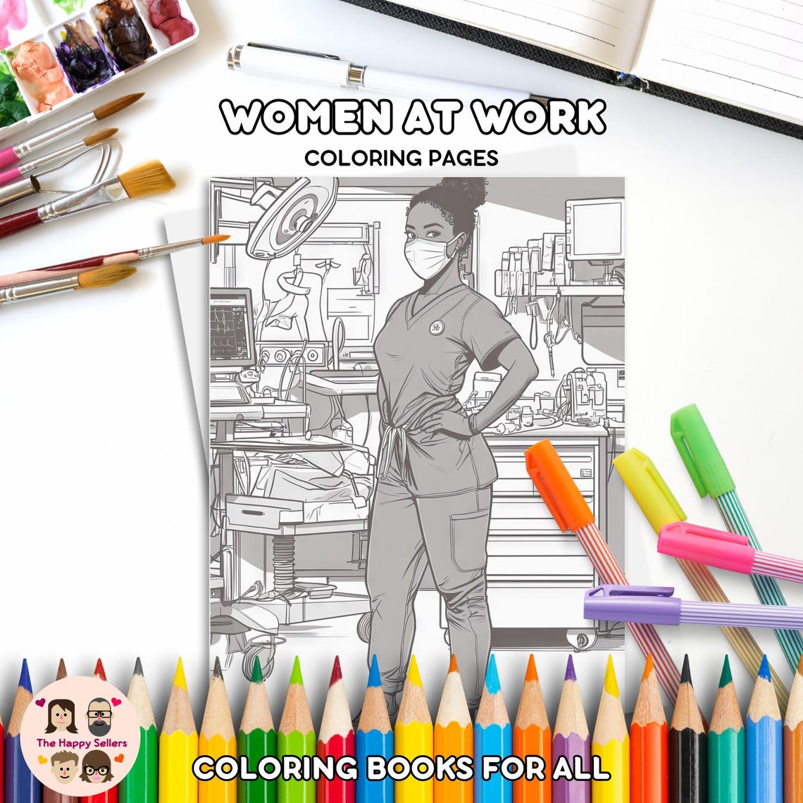 Women at Work Coloring Book INSTANT DOWNLOAD 99 Coloring Pages + 2 ...