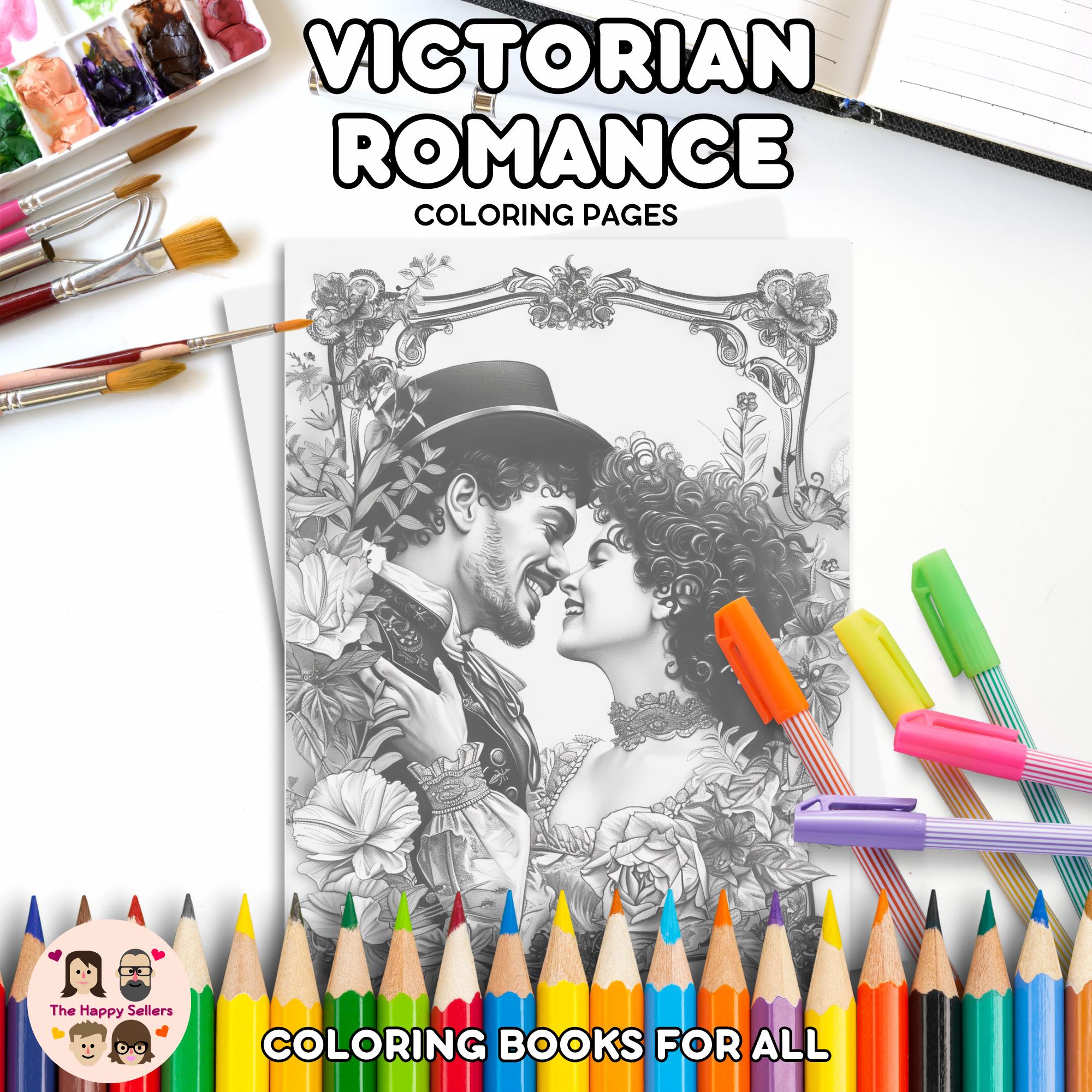 Victorian Romance Coloring Book INSTANT DOWNLOAD 99 Coloring Pages + 2 ...