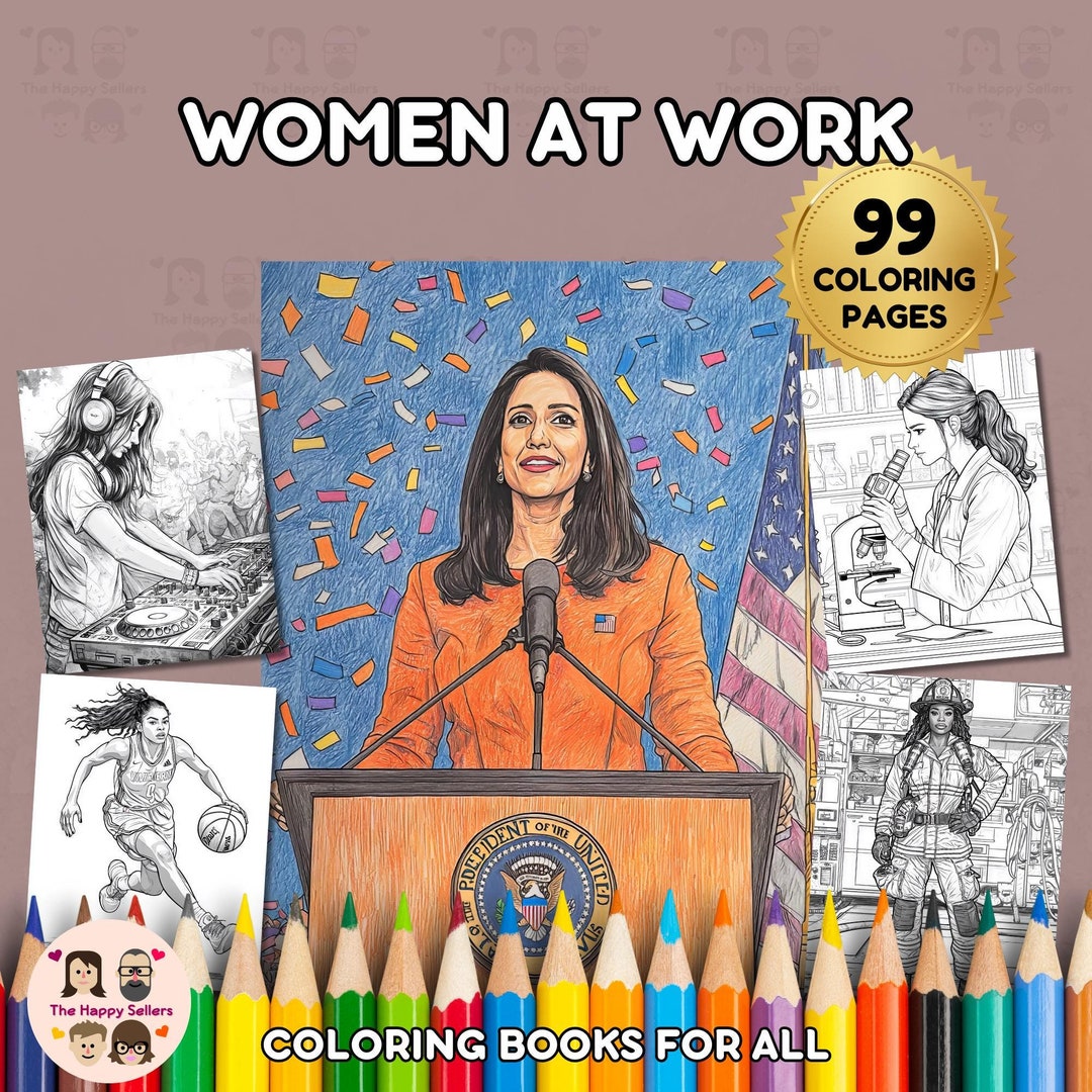 Women at Work Coloring Book INSTANT DOWNLOAD 99 Coloring Pages + 2 ...