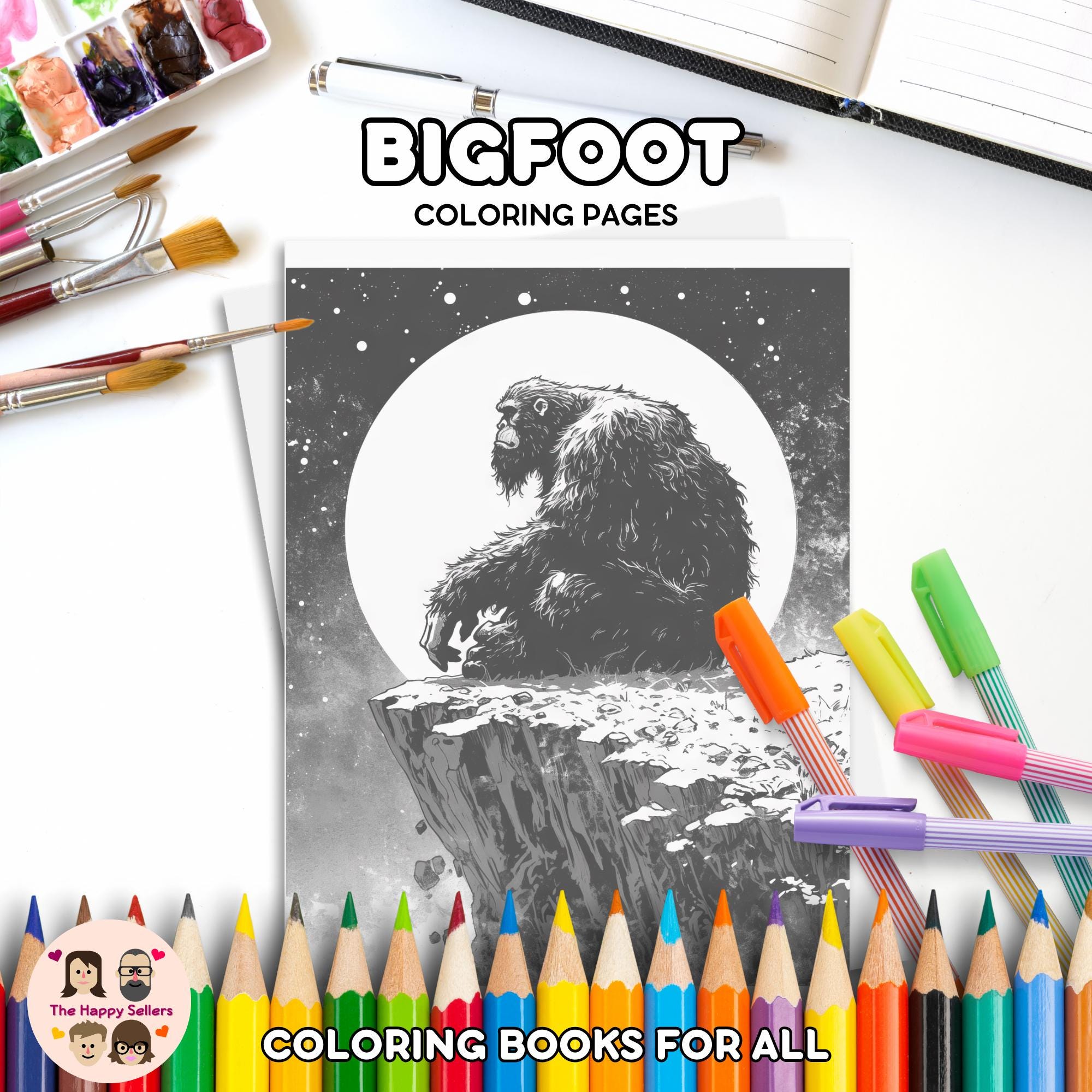 Bigfoot Coloring Book INSTANT DOWNLOAD 99 Coloring Pages + 2 ...