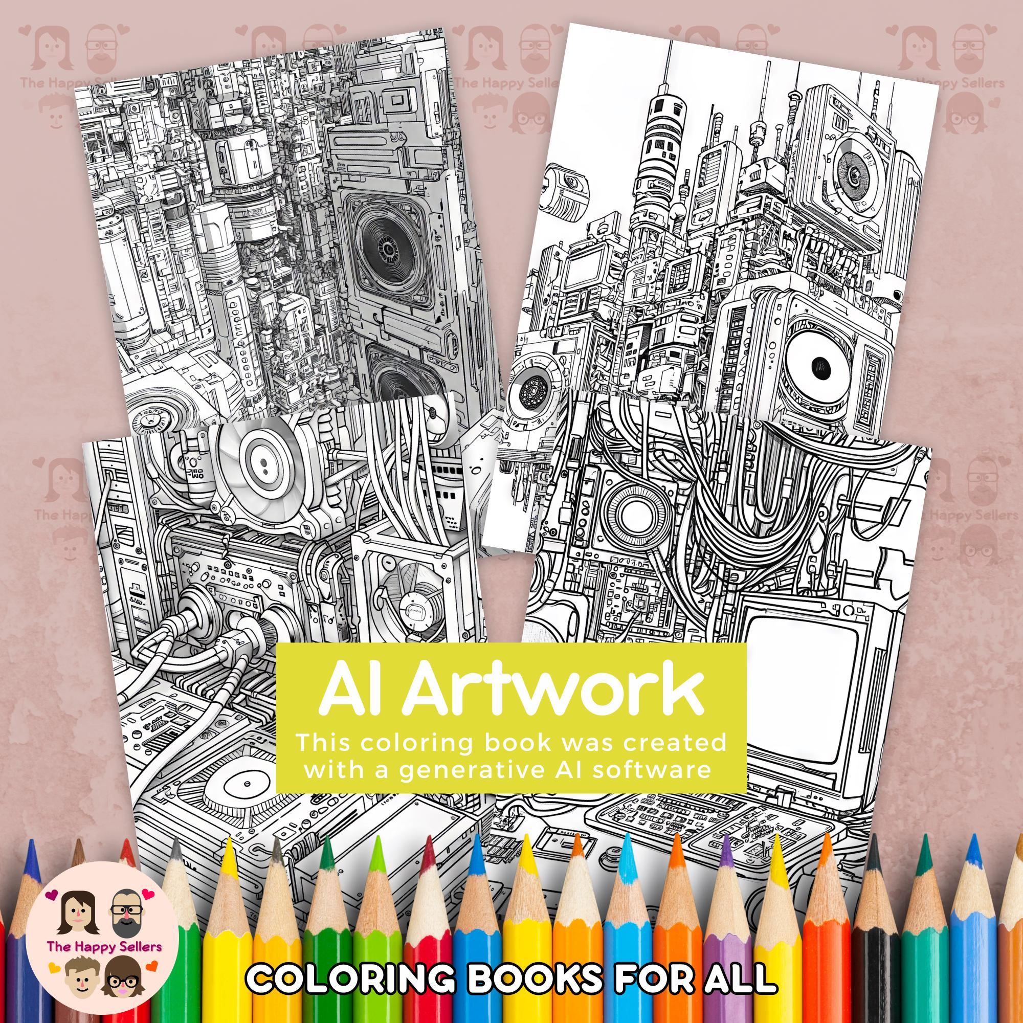 Super Computers Coloring Book INSTANT DOWNLOAD 99 Coloring Pages + 2 ...