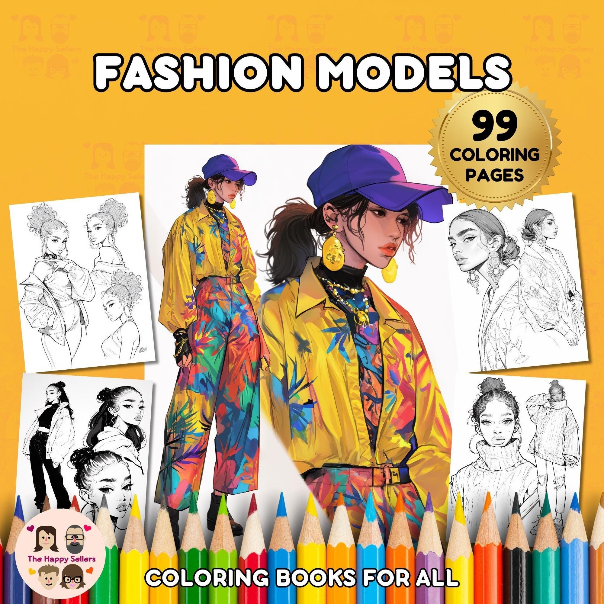 Fashion Models Coloring Book INSTANT DOWNLOAD 99 Coloring Pages 2 ...
