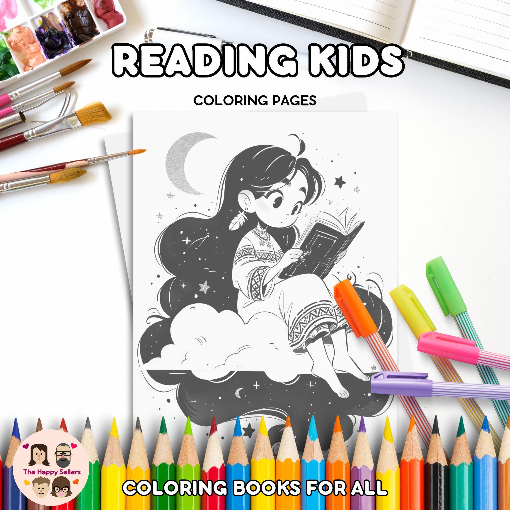Reading Kids Coloring Book INSTANT DOWNLOAD 99 Coloring Pages + 2 ...