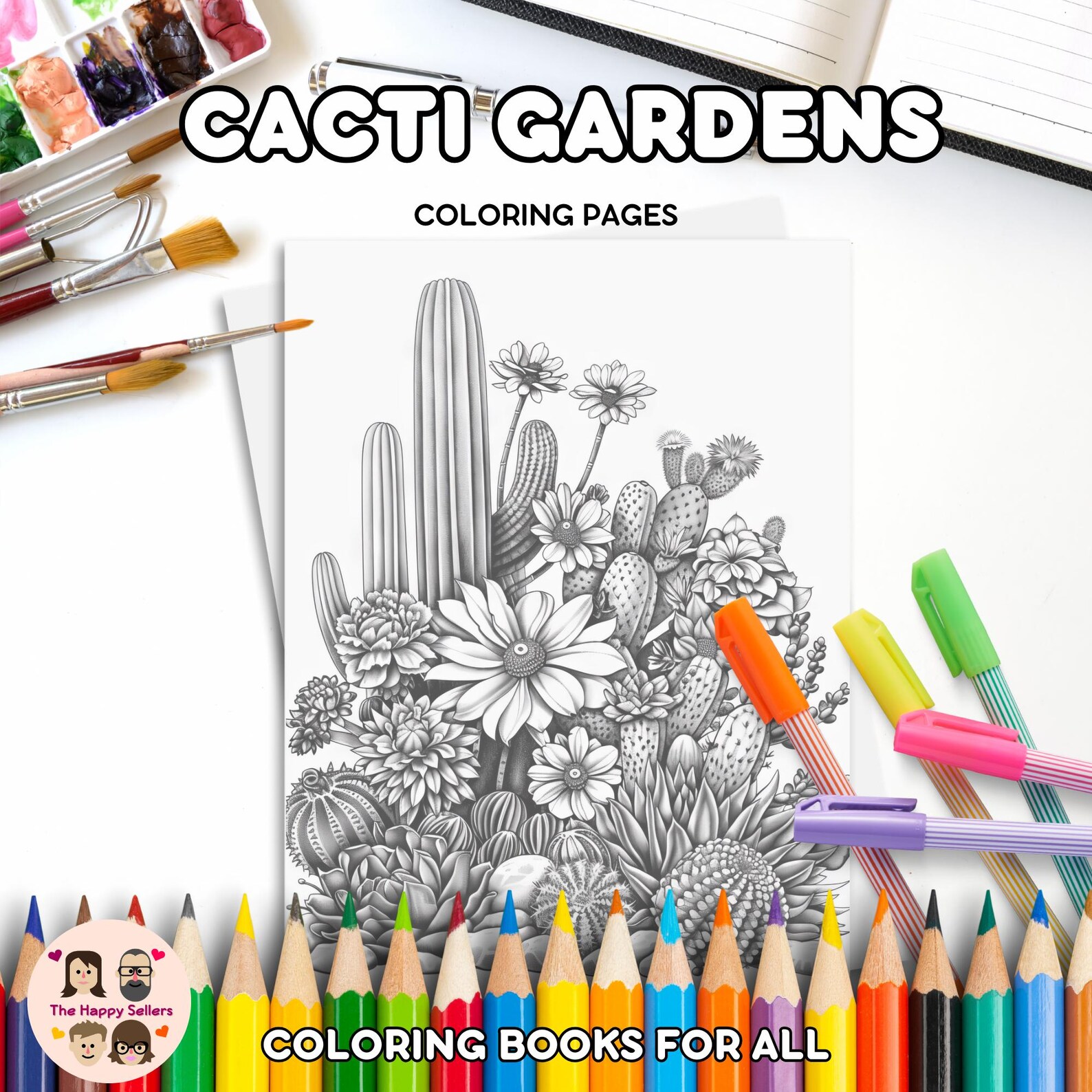 Cacti Gardens Coloring Book INSTANT DOWNLOAD 99 Unique Coloring Pages ...