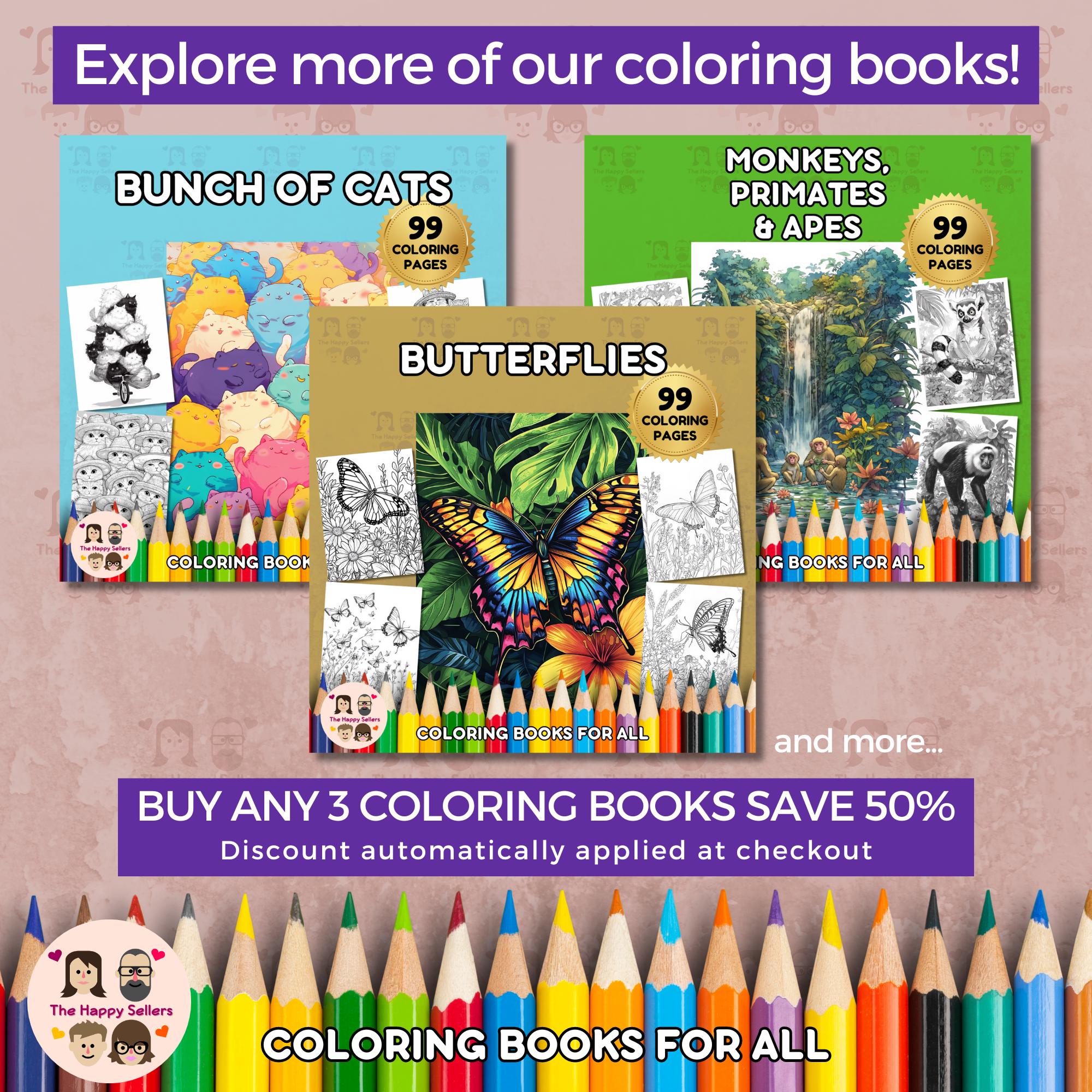 Forest Animals Coloring Book INSTANT DOWNLOAD 99 Coloring Pages + 2 ...