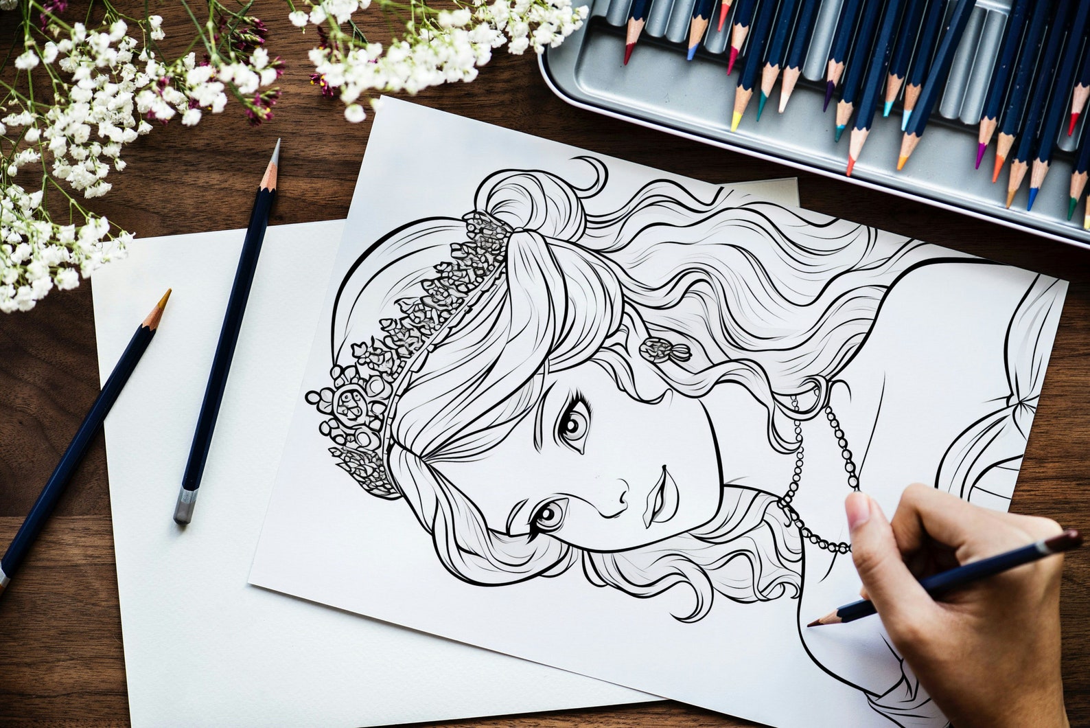 Princess Coloring Sheet Bundle, Printable Royal Colouring Book Kit ...