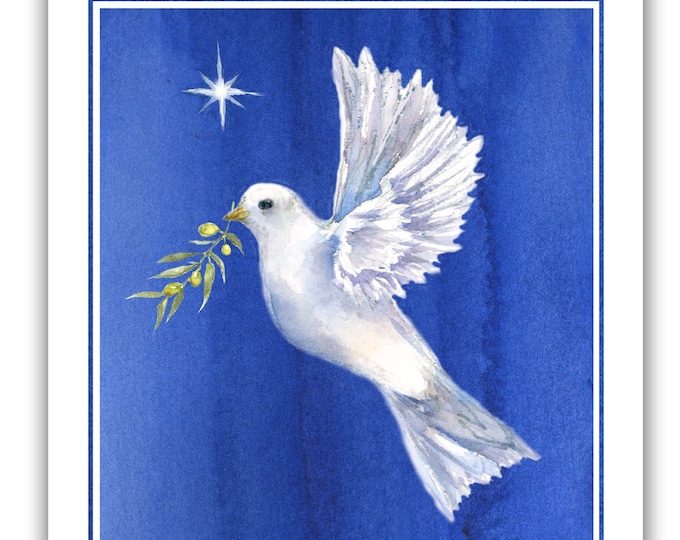 Peace Dove Christmas Cards Peace on Earth Cards Woodland Christmas Dove Cards, Winter Solstice ...