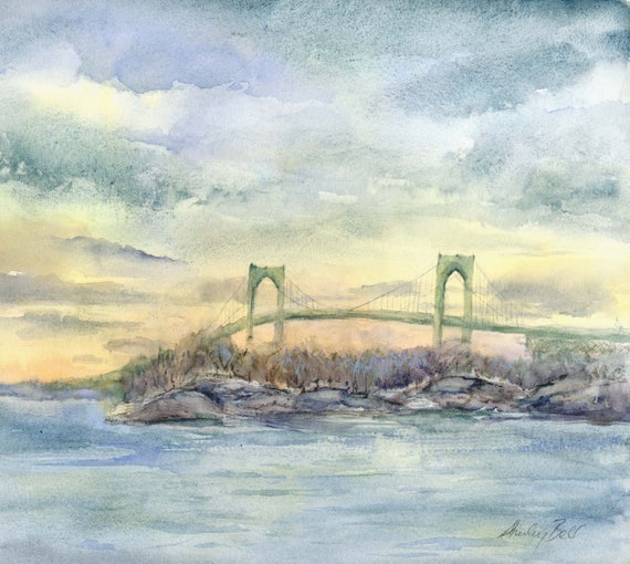 Newport Rhode Island Bridge Print. Sunrise Island RI Coast - Etsy