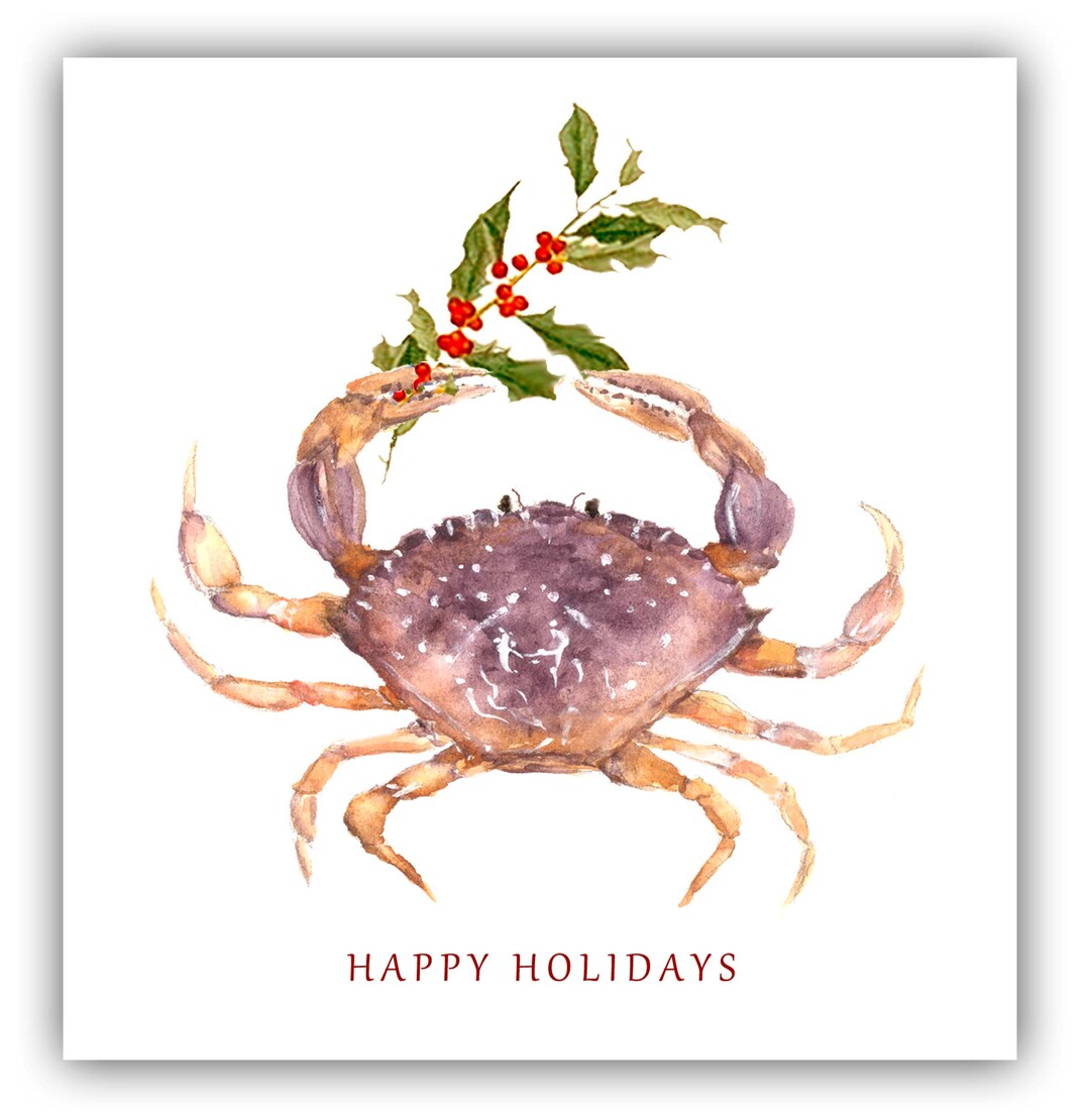 Dungeness Crab Christmas Cards. Dungy Crab Card, Custom Greeting ...