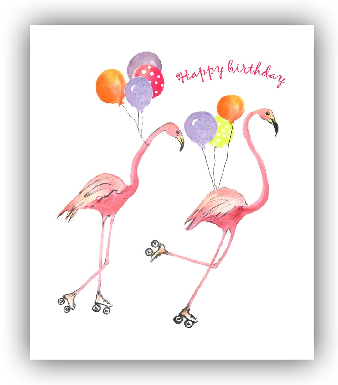 Flamingo Birthday Cards-flamingo Lovers Cards Tropical Birthday Card ...