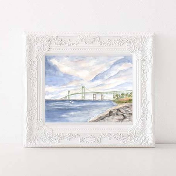 Newport Bridge Painting - Etsy