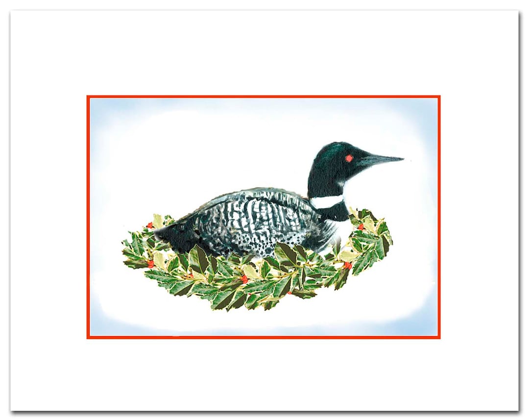 Loon Christmas Cards- Boxed Set of 10- Loon Watercolor Design- Bird ...