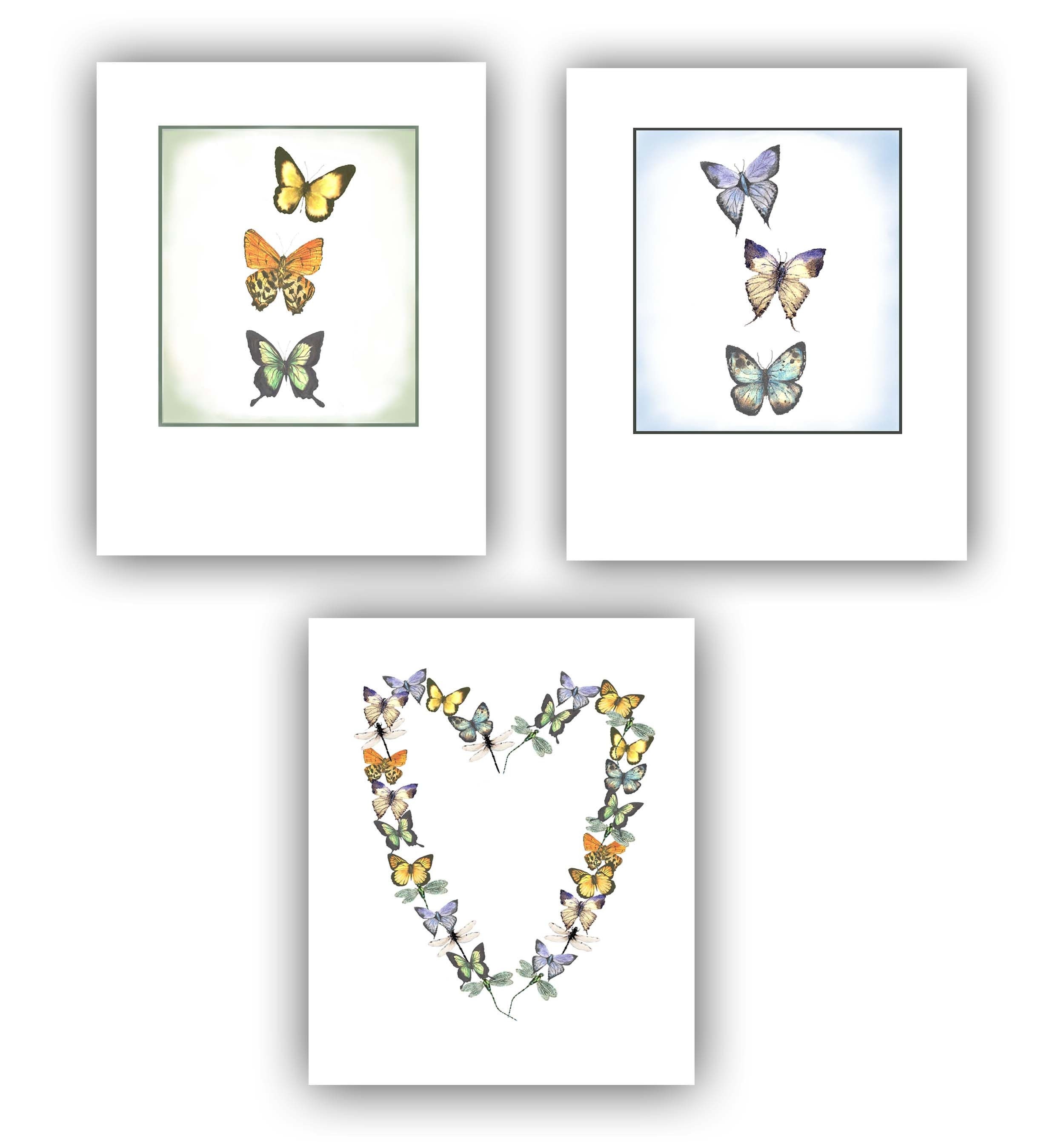 Butterfly cards insect watercolor paintings insect art | Etsy