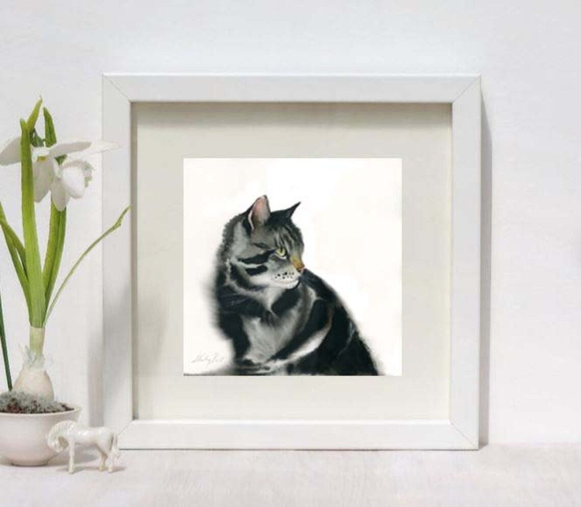 Tabby Cat Print- Tabby Cat Watercolor Print- Cat Lovers Gift- Cat ...