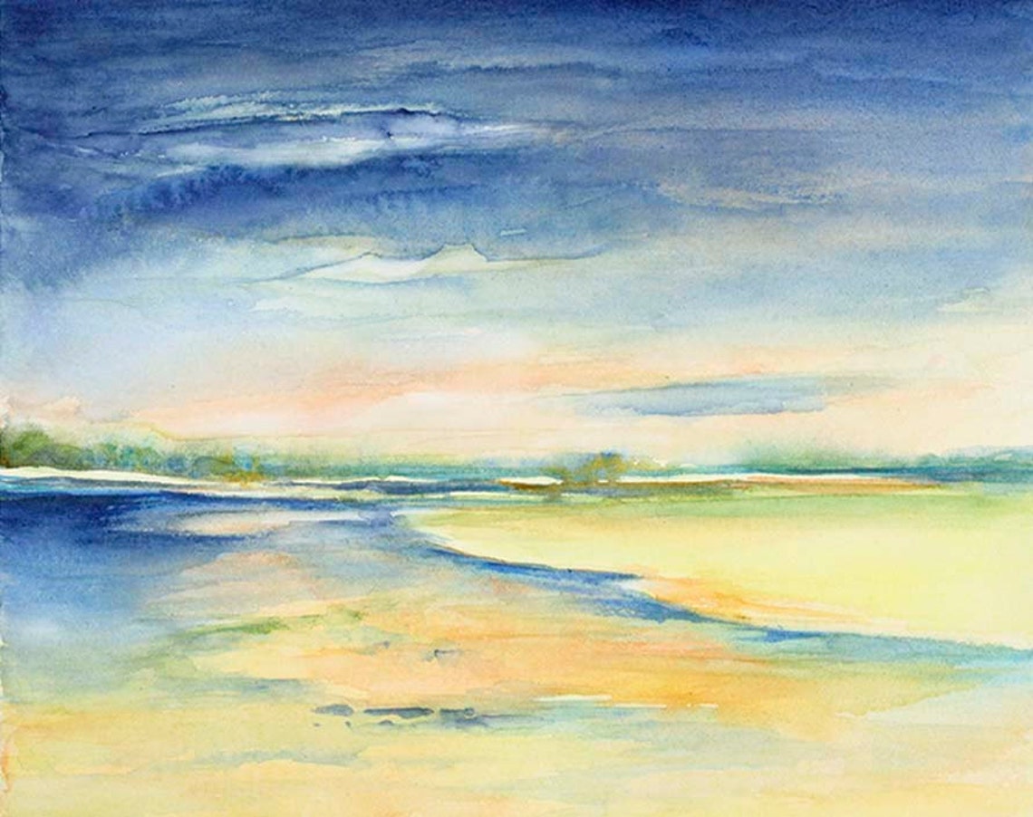 Pastel Watercolor Seascape Nautical Giclee Print Watercolor - Etsy