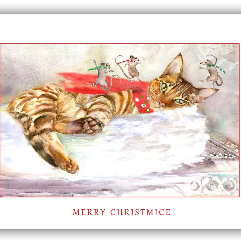 Cat Christmas Cards - Etsy