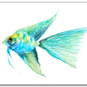 Tropical Fish Cards Tropical Fish Art Trigger Fish Watercolor Hostess ...