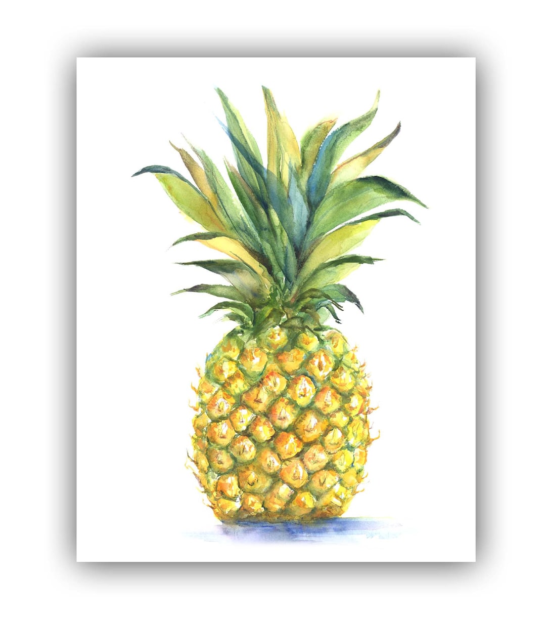 Pineapple Note Cards-- Pineapple Watercolor Cards- Watercolor Fruit Art ...