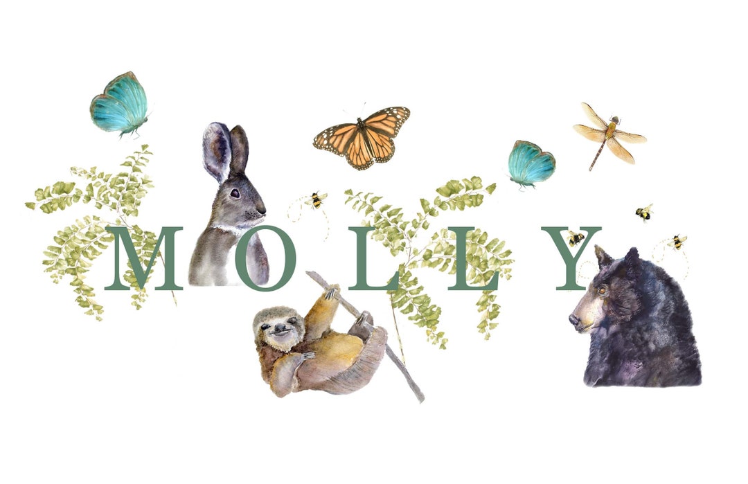 Custom Children's Name - Children's Art- Girls Artwork- Nursery Print ...