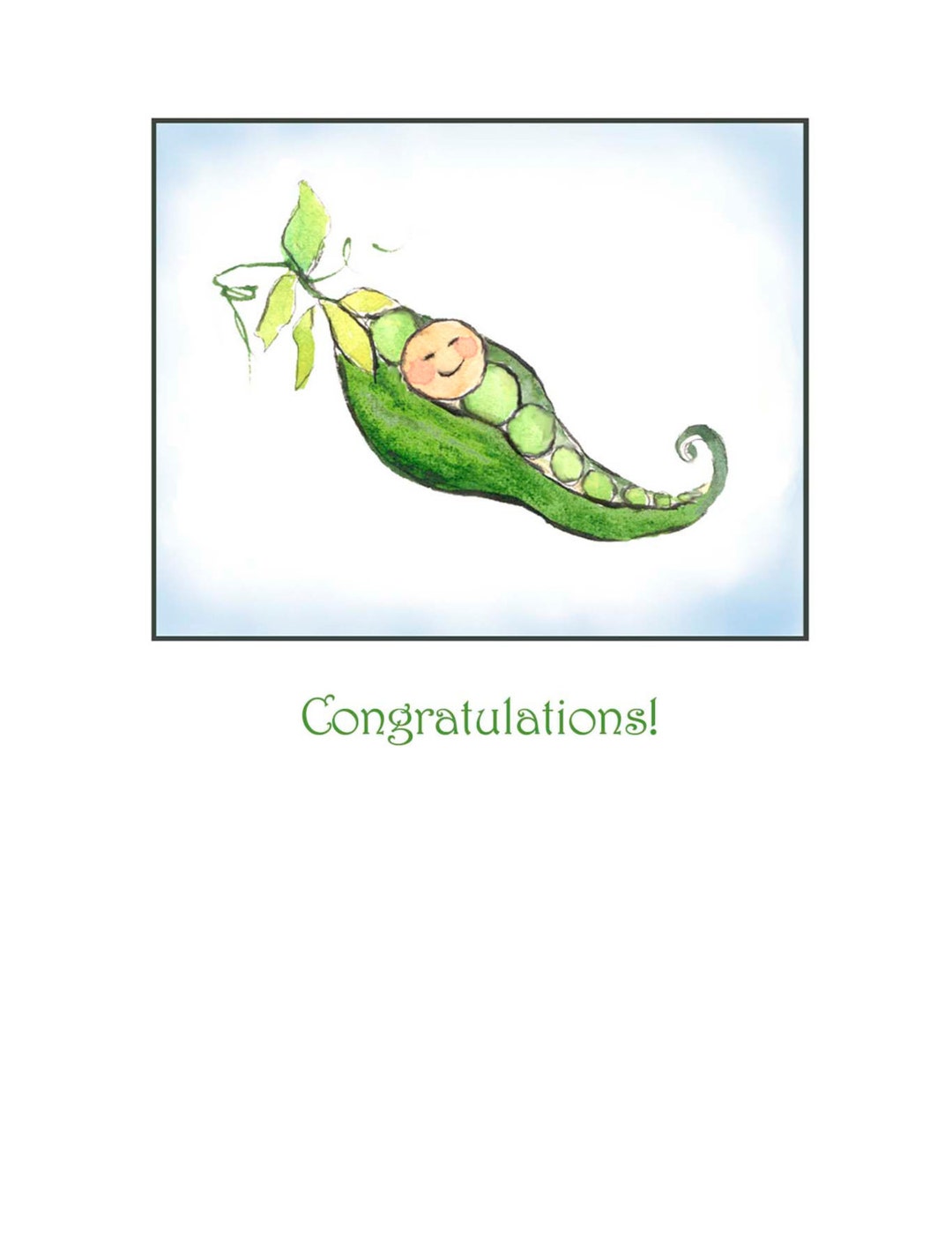 Pea Pod Baby Note Cards.personalized Baby Cards. Custom Announcement ...