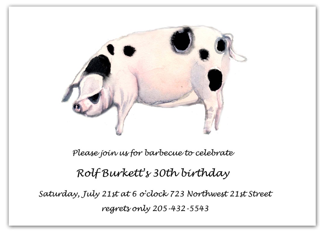 Pig Invitations- Rehearsal Dinner Invitations-pig Save the Date Cards ...