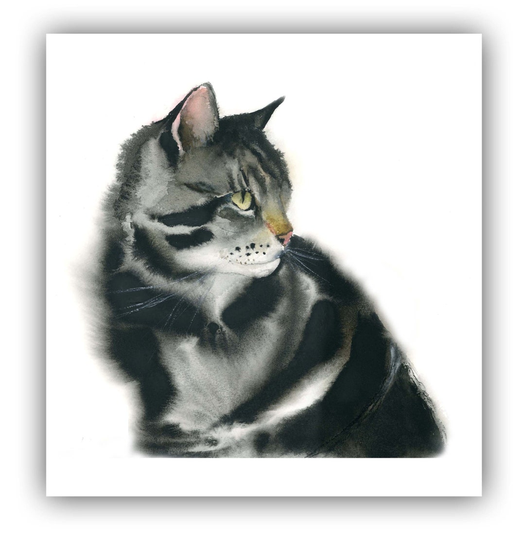 Tabby Cat Note Cards - Cat Art- Cat Lovers Notecards- Tabby Cat ...