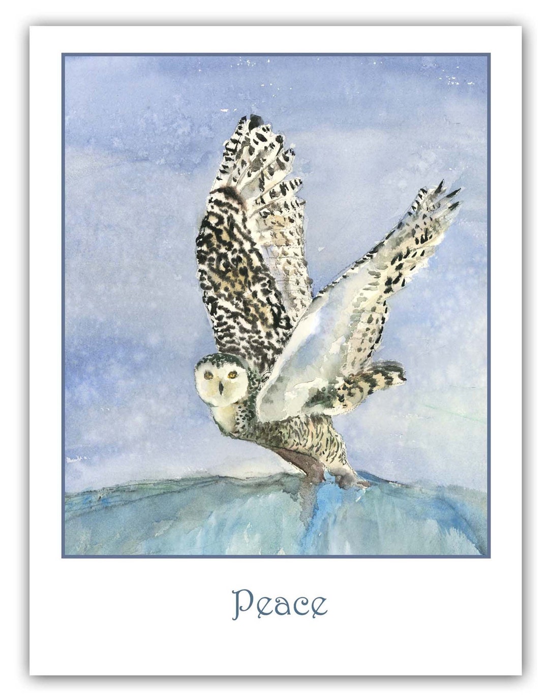 Snowy Owl Christmas Cards- Watercolor Owl Cards- Woodland Christmas ...