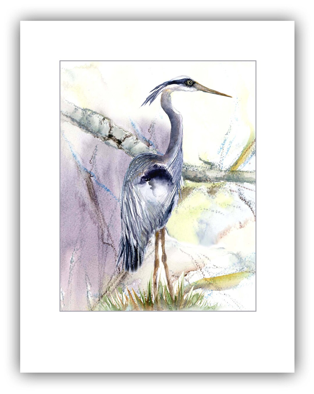 Great Blue Heron, Bird Cards, Bird Stationery, Woodland Gift, Bird ...
