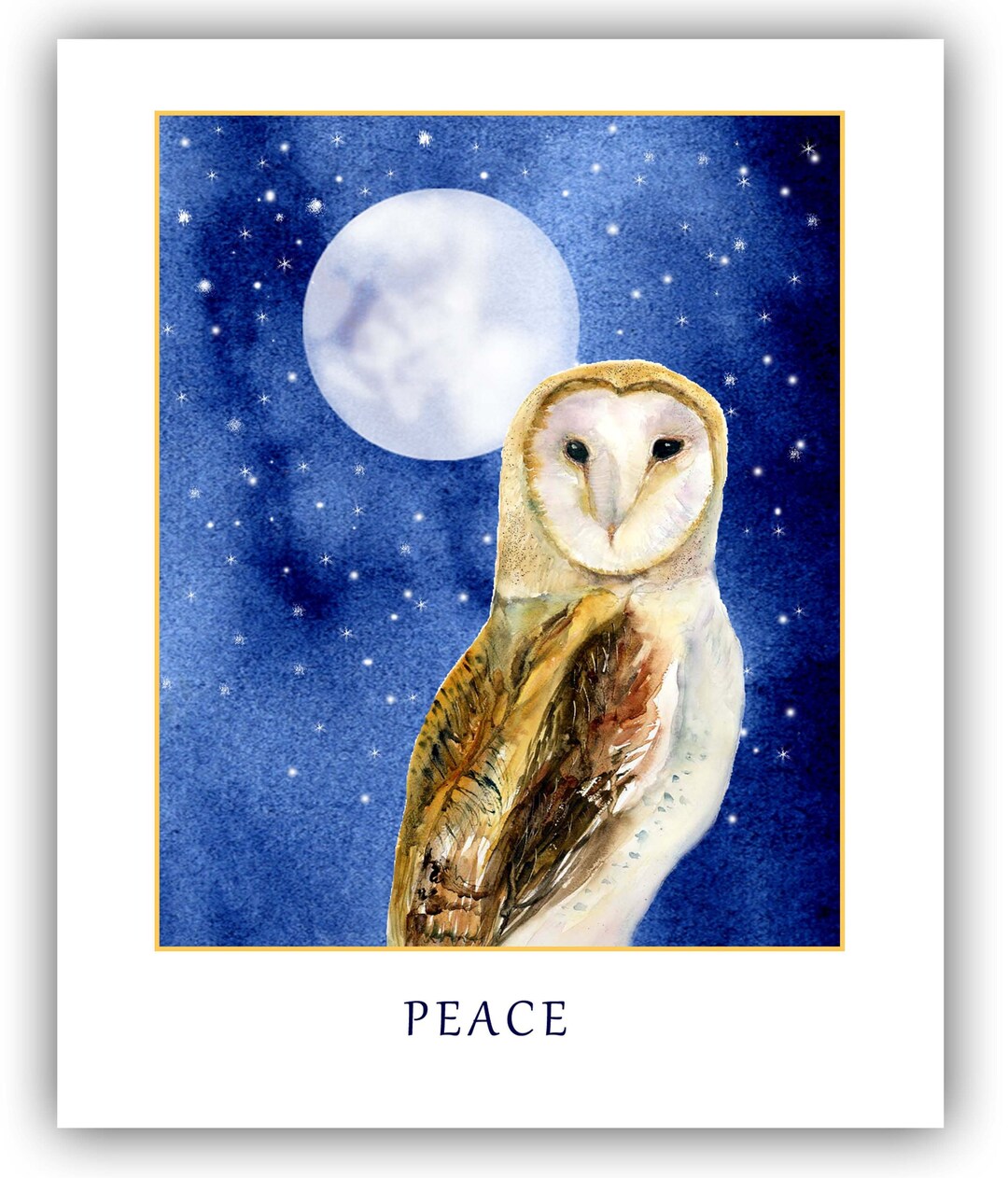 Barn Owl Christmas Cards- Watercolor Christmas Cards- Woodland ...