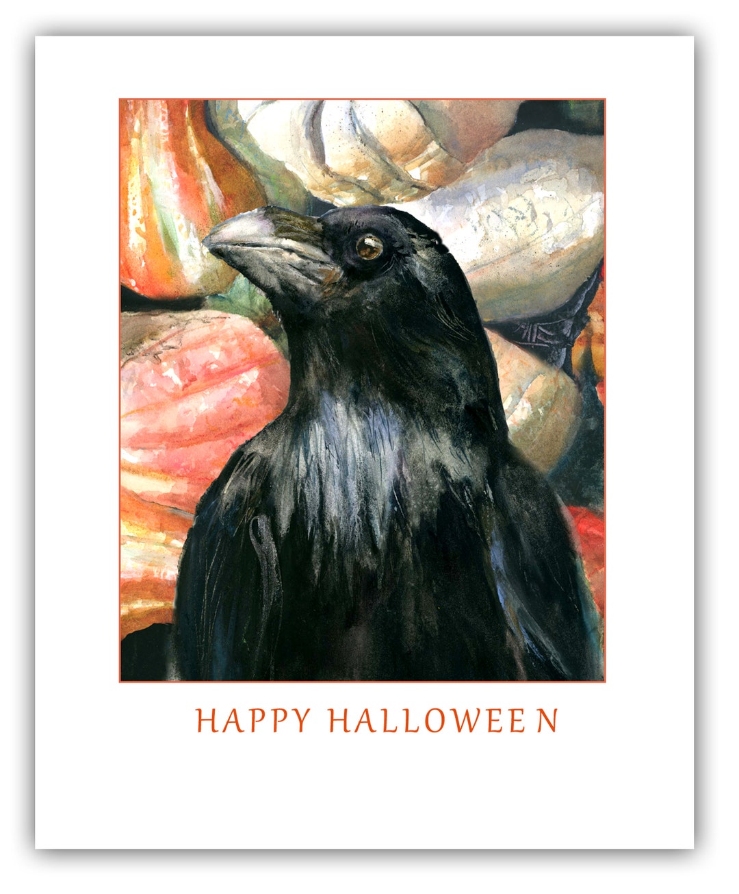 Halloween Raven Cards- Raven Halloween Card- Halloween Raven- Raven Art ...
