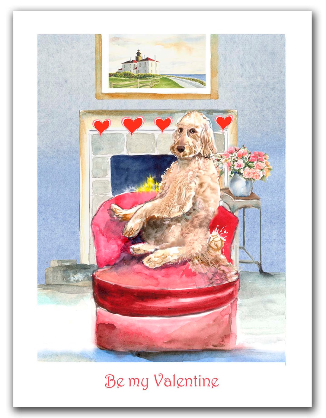 Valentine Labradoodle Card- Valentines- Pet Valentine- Labradoodle ...