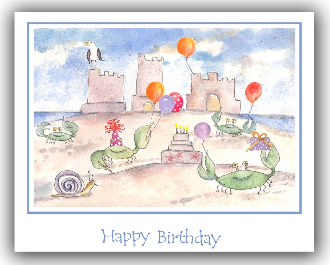 Celebrating Crabs Birthday Card, Rock Crab Cards, Coastal Children's ...
