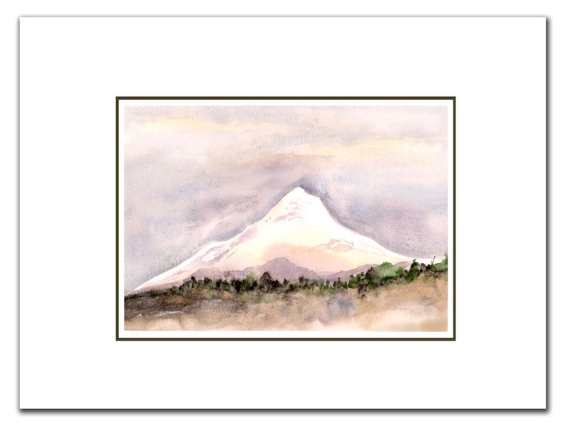 Watercolor Mount Hood Christmas Card Set, Winter Solstice Cards - Etsy