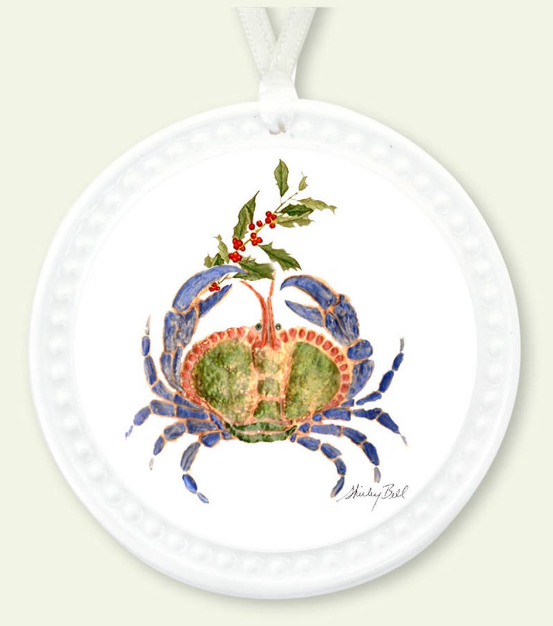 Blue Crab Christmas Ornament- Crab Gift- Nautical Ornament- Coastal ...