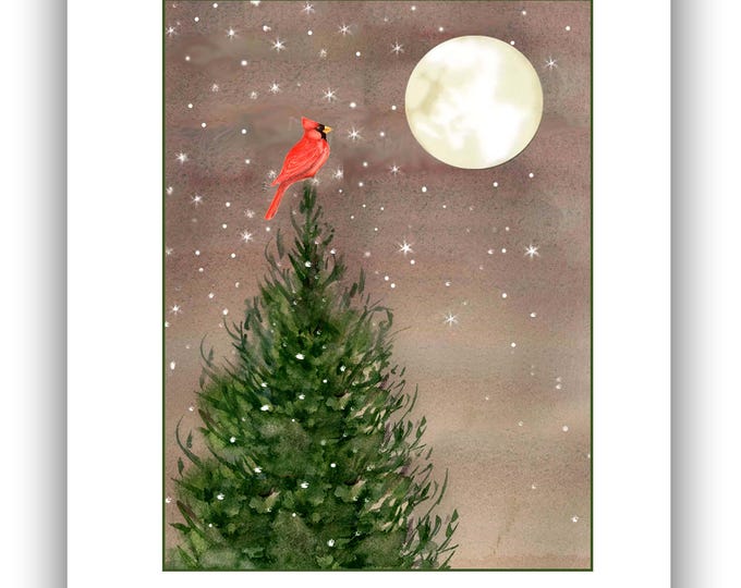 Cardinal Solstice Cards- Cardinal Christmas Cards- Woodland Christmas ...