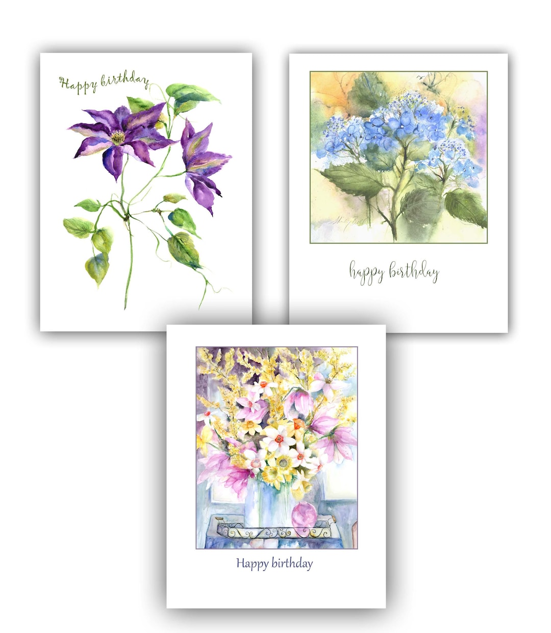 Floral Birthday Cards Watercolor Flower Cards Floral - Etsy