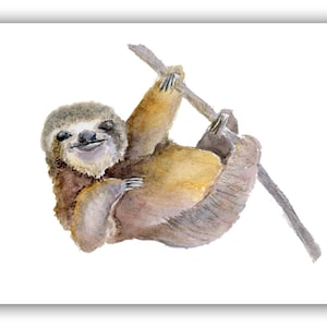 Sloth Card, Sloth Blank Card, Sloth Lovers Card, Sloth Art, Sloth Card ...