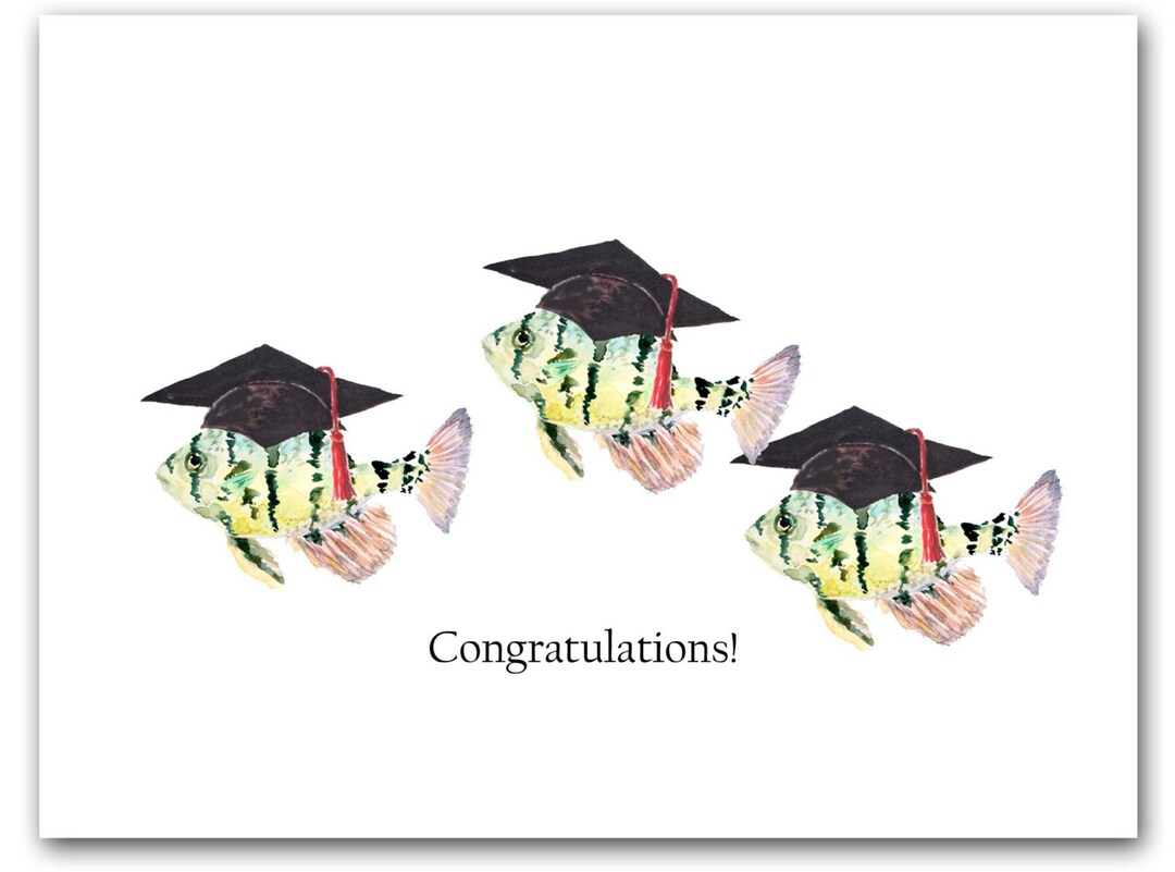 Graduation Fish Cards, Congratulation Graduate Card, Fish Card ...