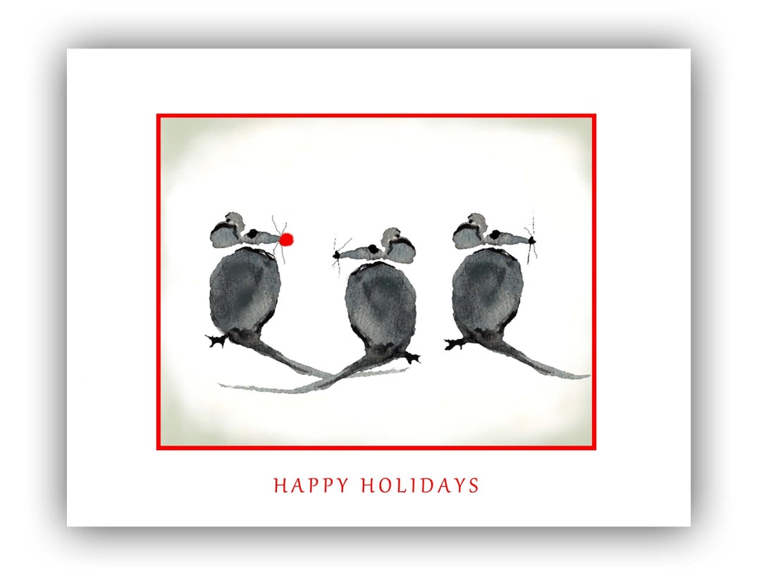 Christmas Mice Cards Holiday Mice Holiday Mice Cards Funny Christmas ...