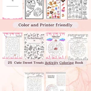 Printable Cute Coloring Book Bundle Sweet Treat for Kids Activity ...