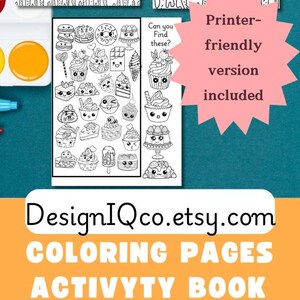 Printable Cute Coloring Book Bundle Sweet Treat for Kids Activity ...