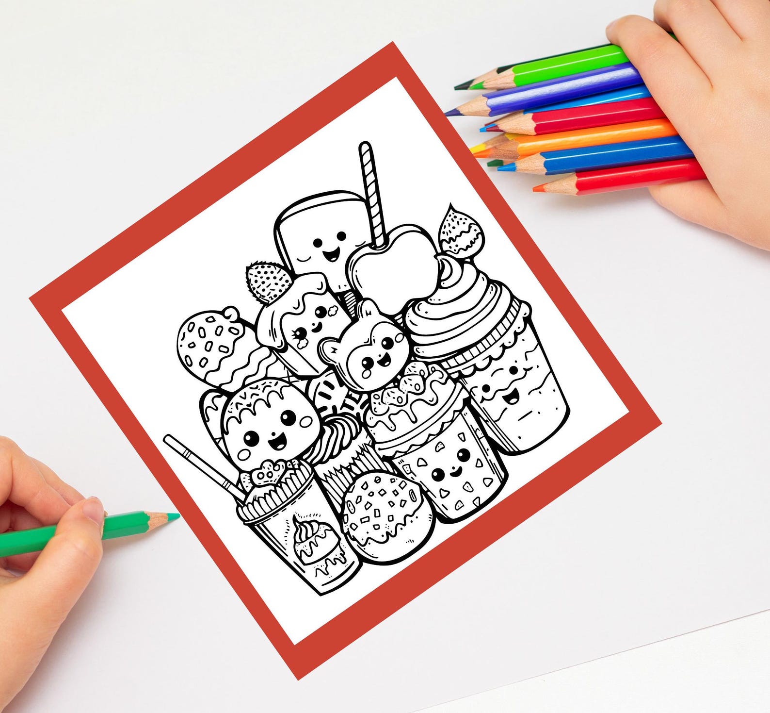 Coloring Page Bundle Cute Coloring Sheet Sweet Treat Favor Coloring ...