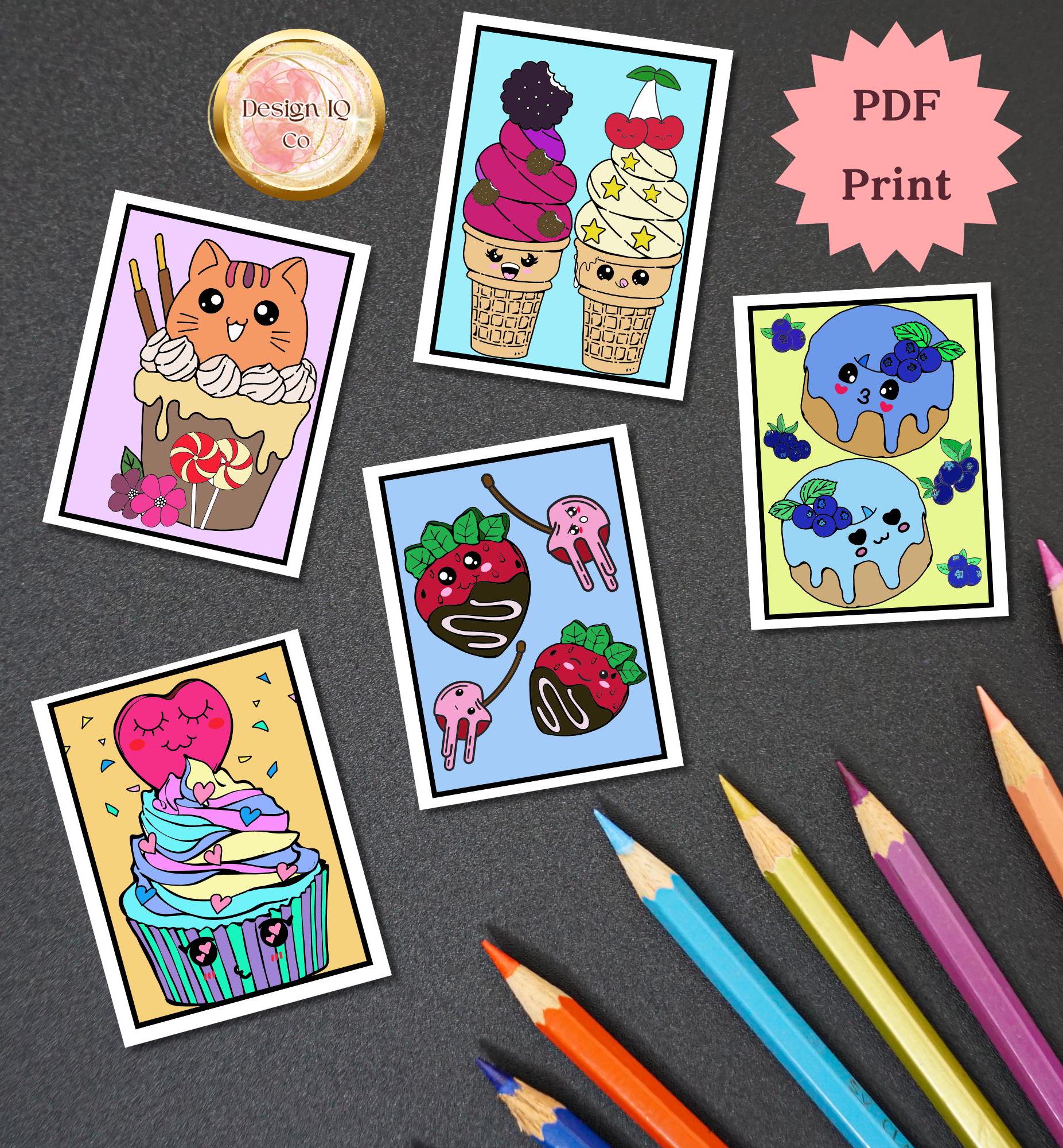 Printable Cute Coloring Book Bundle Sweet Treat for Kids Activity ...