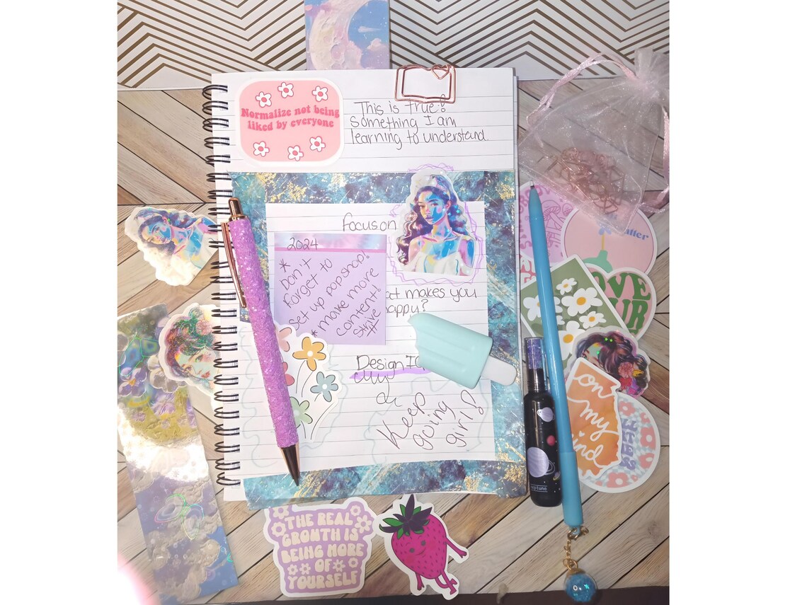 Journal Gift Supplies Set Fancy Pen Box Cute Office Stationery Junk ...