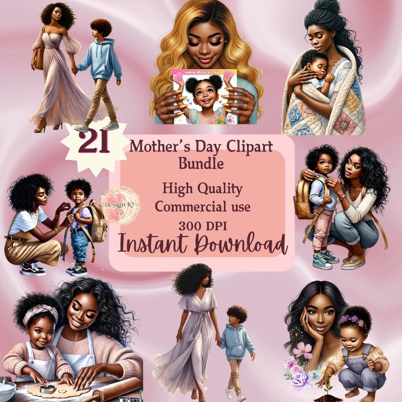 Happy Mother's Day Clip Art PNG Sublimation Bundle Pack Watercolor ...