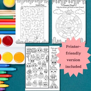 Printable Cute Coloring Book Bundle Sweet Treat for Kids Activity ...