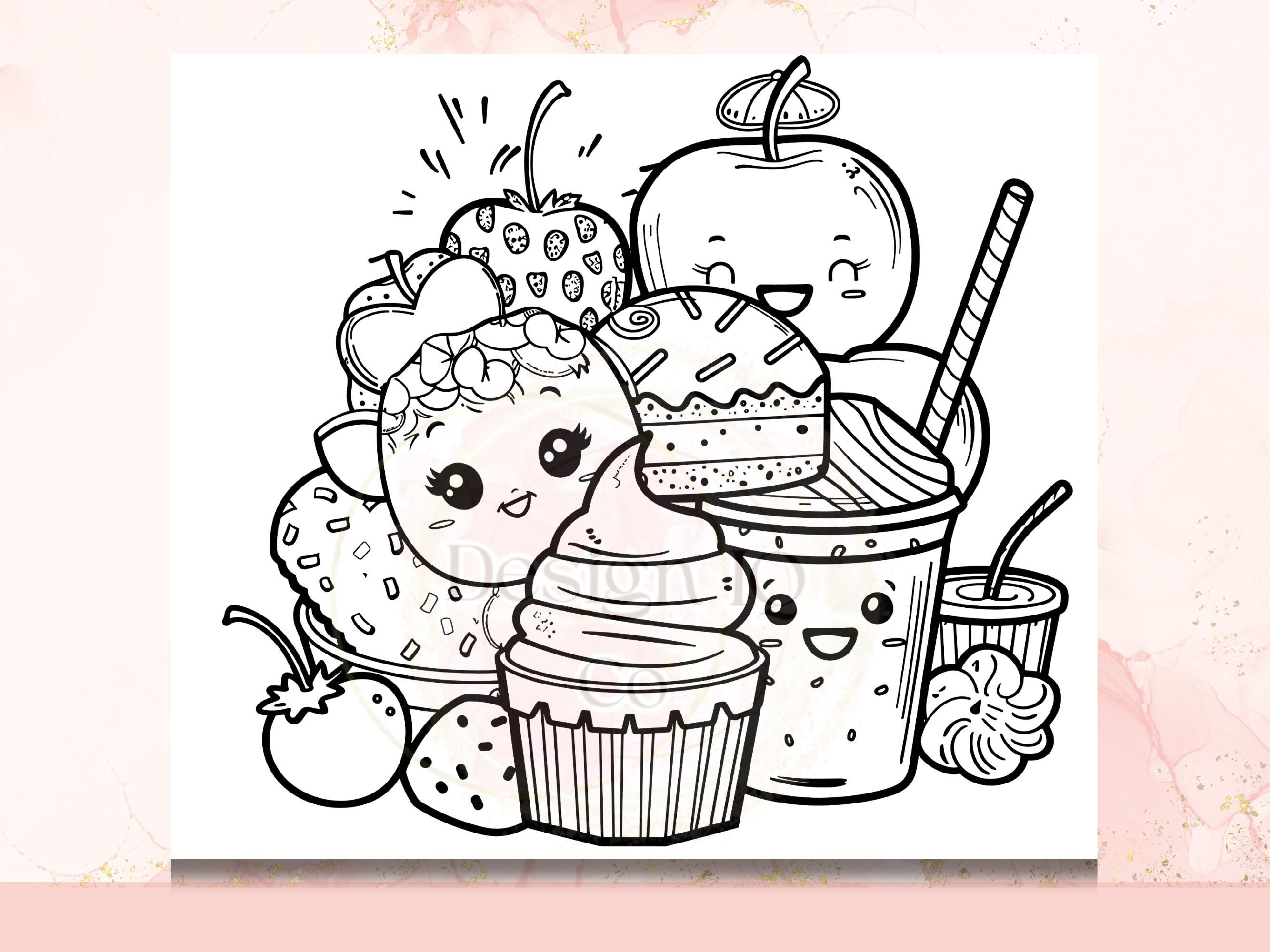 Coloring Page Bundle Cute Coloring Sheet Sweet Treat Favor Coloring ...