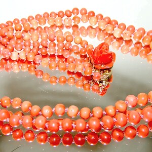 Vintage 14k Gold Carved Rose Flower Clasp Double Strand Mediterranean ...